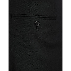 Oak Hill by DXL Men's Big and Tall Waist-Relaxer Pleated Suit Pants Black 44 x 32