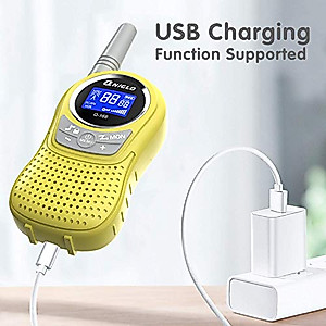 Qniglo Rechargeable Walkie Talkies for Adults, Kids Walkie Talkies 4 Pack with Li-ion Battery, Outdoor Camping Spy Games for Family, Toys for Boys Girls Halloween Xmas Birthday Gifts