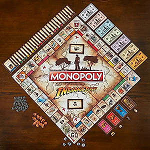 Hasbro Gaming Monopoly Indiana Jones Game, Inspired by The Indiana Jones Movies, Board Game for 2-6 Players, Ages 8 and Up