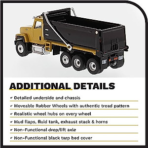 Cat Caterpillar CT681 Dump Truck Yellow and Black High Line Series 1/87 (HO) Scale Diecast Model by Diecast Masters 85514