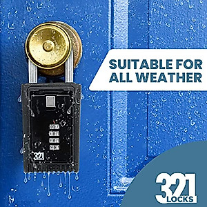 Key Lock Box LB-003 - Hide a Key Outside for Your House - Realtor, Spare Key, Contractor, Rental, Key Storage - Lockbox Combination Shackle Fence Mount, Door Knob Mount (1 Pack) (1)