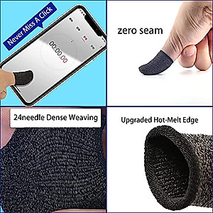 LUTER 8Pcs Finger Sleeve Anti Sweat & Slippery Mobile Gaming Finger Sleeve Silver Fiber High Sensitivity Breathable Finger Gloves for Game Competition