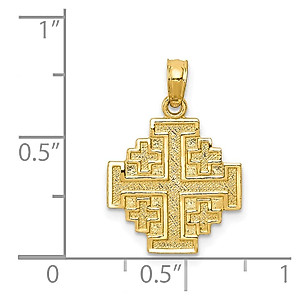 14k Jerusalem Cross Pendant 20mm 15mm style C3832