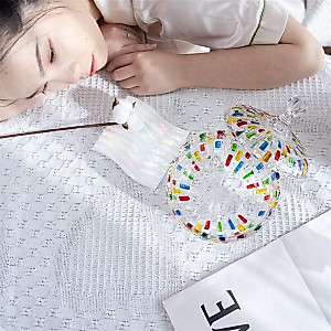 MAGCOLOR Elegant-Hand Painted Colorful Woven Easter Large Crystal Glass Candy Box candy servers,candy jars with Lid,Jewelry Box,Storage Jar,Candy dish covered,Great Gift for Family Friends-24 oz.