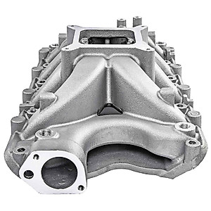 JEGS Intake Manifold for 1969-1996 Small Block Ford 351 Windsor - Hi-Rise, Single Plane, Open Plenum - Square Bore 4150/4160 Flange - 5.68” Carb Pad Height - 3500-8000 RPM