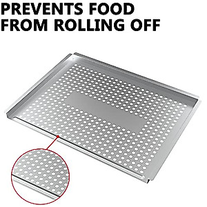 soldbbq Grill Baskets, Stainless Steel Grill Vegetable Basket, Grill Topper Tray Replaces Part for Traeger, Pit boss, Cooking Tray for Vegetable, Fruit and Other Small Food, 16" x 11.5"