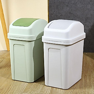 WAGA 13 Gallon Kitchen Trash Can,with Swing-top Lid, 360 ° Sliding Lid,Trash Can with Lid, Bathroom Trash Can,2024 Upgraded Plastic Swing Top Trash Can,Garbage Bin for Kitchen, Office, Toilets