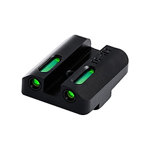 TRUGLO TFX Handgun Sight | Durable Shock-Resistant Compact Brightly Glowing Tritium & Fiber-Optic Xtreme Day/Night Sight, Compatible with Glock High Handguns,Black