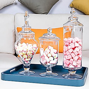 Livejun Glass Apothecary Jars Clear Elegant Storage Jar Decorative Candy Buffet Jars Wedding Candy Organizer Storage Canisters Small Home Decor 2 Pcs