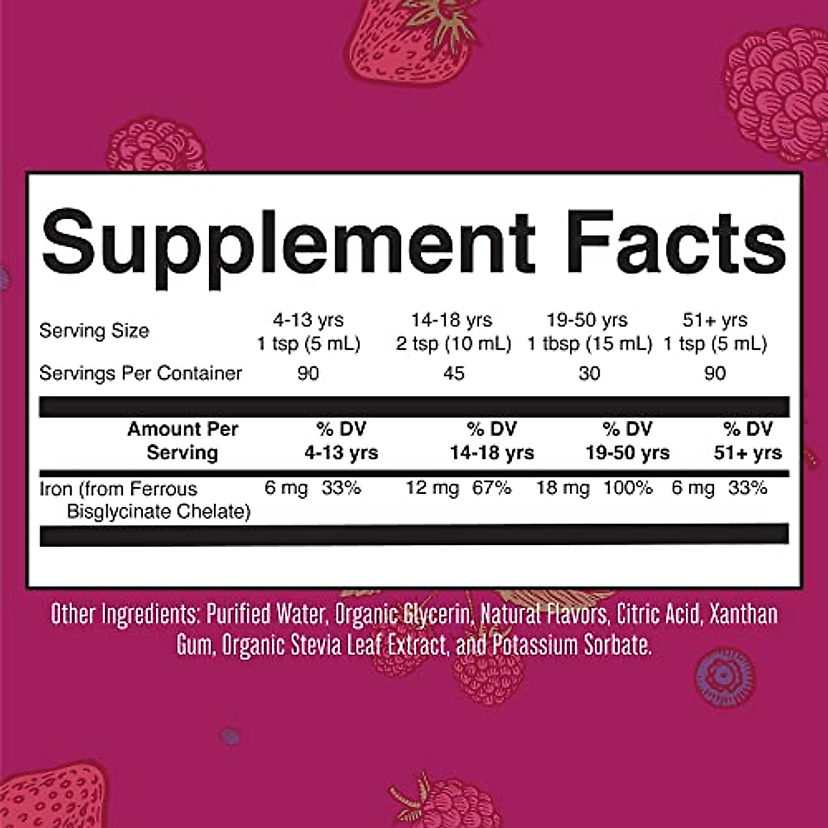 Iron Supplement for Women Men & Kids | Liquid Iron Supplement for Women Men & Kids | Iron Supplement for Iron Deficiency | Immune Support | Sugar Free | Vegan | Non-GMO | Gluten Free | 15.22 Fl Oz