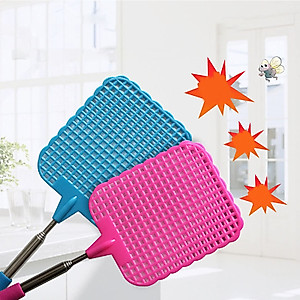 01 02 015 Fly Swatter, Stainless Steel Mini Fly Racket Retractable Durable for Home Office for Anti- for Repel Mosquitoes for Outdoor Camping
