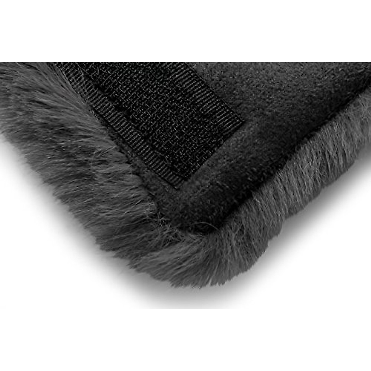 Camco 53054 Gray Faux Sheepskin Seatbelt Cover, 1 Pack