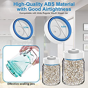 Mason Jar Vacuum Sealer, Mifenney Food Saver Jar Sealer Kit with Accessory Hose for Regular and Wide Mouth Mason Jars, with Manual Vacuum Pump and Lid Opener
