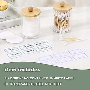 Qtip Holder Dispenser -10 oz Multipurpose Storage Boxes with Natural Bamboo Lids for Organizing Cotton Swabs, Pads, Dental Floss, 2 Count (2 Count)