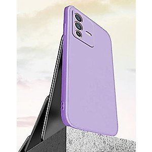 Wousunly Compatible with Vivo V23 5G Case Silicone Liquid Dark Green, Soft Smooth Touch Vivo V23 5G Phone Case Silicone Shockproof Thin Cover (Vivo V23 5G, Purple)