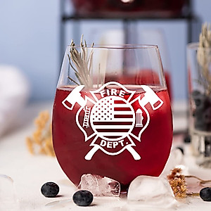 AGMDESIGN Funny Two Sided Good Day Bad Day Don't Even Ask Firefighter Wine Glass, Gifts for Wine Lovers, Firefighter Present for Retirement, Birthday