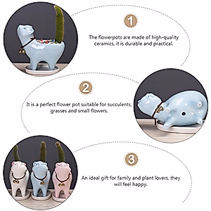 Vaguelly Succulent Pots Ceramic Planter Cat Ceramic Flowerpot Ceramics Plant Decorations Succulents Flower Pot Ceramic Succulent Planter Pots