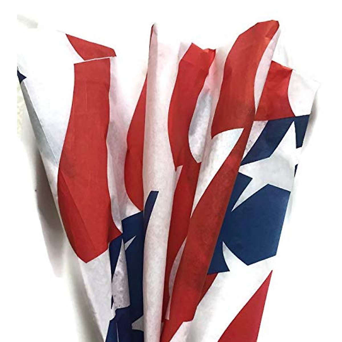 Rustic Pearl Collection Printed Tissue Paper for Gift Wrapping with Red, White & Blue Patriotic Flag Design, Decorative Tissue Paper - 24 Large Sheets, 20x30