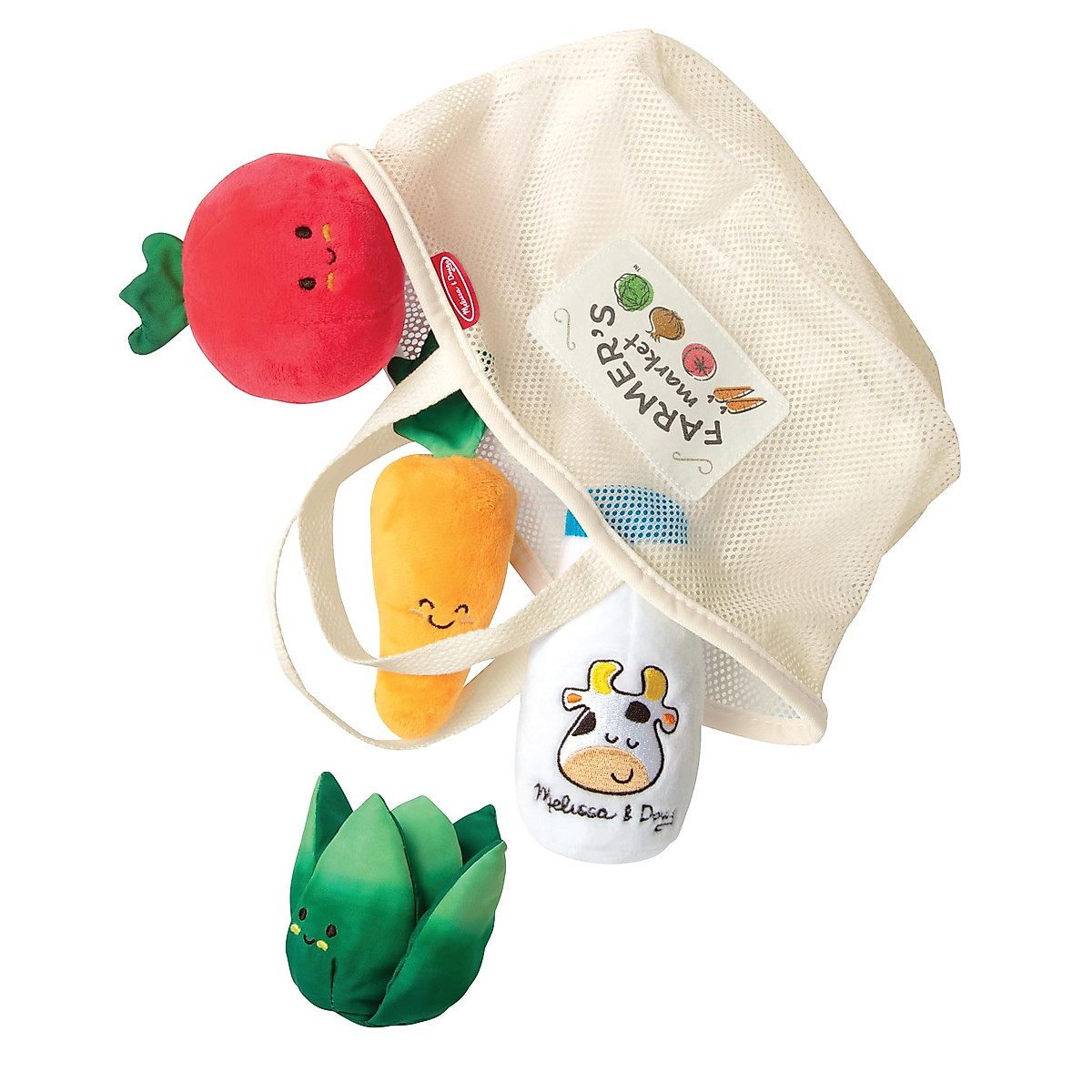 Melissa & Doug Multi-Sensory Market Basket Fill & Spill Toy - Pretend Play Food Menus Grocery Toys, Sorting And Stacking Multi-Sensory Toys For Infants And Toddlers Ages 1+