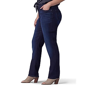Lee Women's Plus Size Relaxed Fit Straight Leg Jean, Niagara, 22 Medium