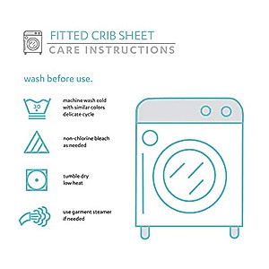 Lush Decor Baby Seaside Starfish Organic Cotton 2 Pack Fitted Crib Sheet, Blue, 52" L x 28" W + 9" Drop