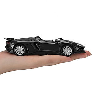 Toy Car 1/32 Roadster Metal Die-cast Model Car with Sound and Light for 3 4 5 6 7 Year Old Boy Toy (Black)