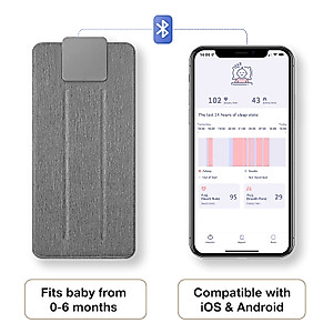 RONBEI Baby Bassinet with Breathing Baby Monitor, Bedside Sleeper with Storage Basket and Wheels, Easy Folding Bassinets for Baby and Monitor Baby Heart Rate Breathing Rate