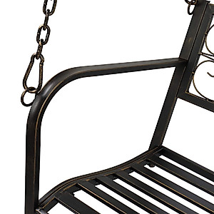Outdoor Swing Chairs for Adults? Metal Porch Swing Stand with Antique Bronze Finish (72.24 X 50 X 71.25)" Hanging Swing Frame Set Heavy Duty Swing Chair Bench for Gardens & Yards (Swing Chair 1)