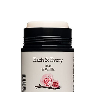 Each & Every Natural Aluminum-Free Deodorant for Sensitive Skin with Essential Oils, Plant-Based Packaging, Rose & Vanilla, 2.5 Oz.