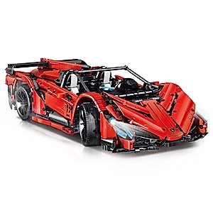 NC Building Blocks Car Technique Building Blocks and Engineering Toy, Brick Construction Toy, Adult Collectible Model Cars Kits to Build, 1:12 Scale Blocks Racing Car Model 2615 Pieces (QL0013)