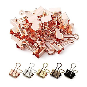 Mr. Pen- Binder Clips, Small Binder Clips, 50 Pack, 0.75 in, Rose Gold, Small Clips, Paper Binder Clips, Binder Clips Small Size, Small Paper Clips, Office Clips, Micro Binder Clips, Mini Binder Clips