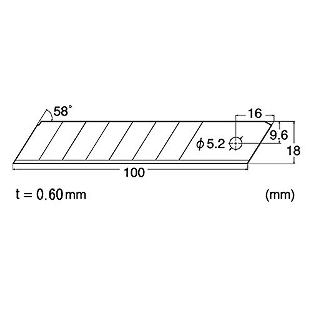 NT Cutter 0.6mm Extra Thick Heavy Duty snap-Off Blades, 5-Blade/Pack, 1 Pack (BL06P)