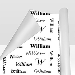 TYYMNDWP Custom Personalized Wrapping Paper with Name White Wrapping Paper for Birthday Christmas Valentine's Day Wedding Holiday Gift Wrap Funny Wrapping Paper Roll 58"x 23"
