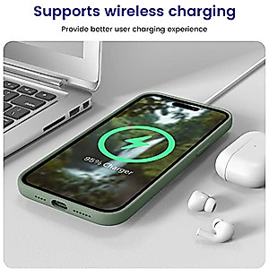 OTOFLY Designed for iPhone 14 Pro Max Case, Silicone Shockproof Slim Thin Phone Case for iPhone 14 Pro Max 6.7 inch (Calke Green)