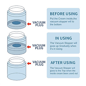 Airless Pump Jar, Empty Acrylic Vacuum Jar with Press Pump Refillable Travel Cream Empty Bottle Lotion Pump Containers Portable Pump Bottle Airless Pump Jars for Makeup,Essence,Moisturizer,Eye Cream