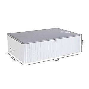 STUFF & THINGS Storage Bags Bedroom, Clothes and Blanket Organizer, Double Zipper Organization Bag, Foldable Fabric Boxes Laundry Room, Large Capacity Comter Bag (Megasize Gray), 29.1x18.1x8.7 inches