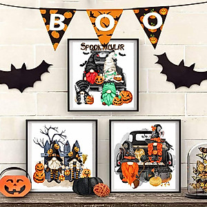 VIGEGU Halloween Truck Gnome Diamond Painting Kits for Adults - Diamond Art Kits 5D Paintings with Diamond Dots Full Drill Round Gem Art,for Spook tacular DIY Gift and Home Decor12 x 12inch rectangle