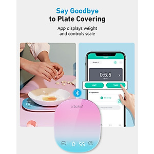 arboleaf Food Scale Rechargeable, Food Scales Digital Weight Grams and oz, Kitchen Scales Digital Weight, Smart Baking Measuring Food Scales for Kitchen Gift, Weight Loss, 0.1oz/0.5g, 22lbs/10kg