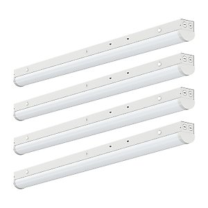 4FT LED Linear Strip Light, Super Bright LED Shop Lights 30W 40W 50W 60W 70W Selectable/100V-277V 6CCT 3000K-6500K, Flush Mount 0-10V Dimmable Commercial Garage Indoor Ceiling Light, ETL DLC(4 Pack)