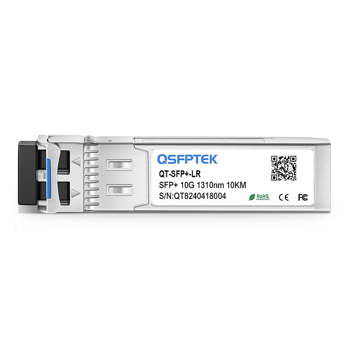 QSFPTEK 4Packs 10GBASE-LR Transceiver, 10G SFP+ Patch Module, 1310nm, 10km, DDM LC, 10Gbe Ethernet Mini-GBIC for Cisco SFP-10G-LR, Ubiquiti UF-SM-10G, Mikrotik, Netgear, Qnap NAS, D-Link