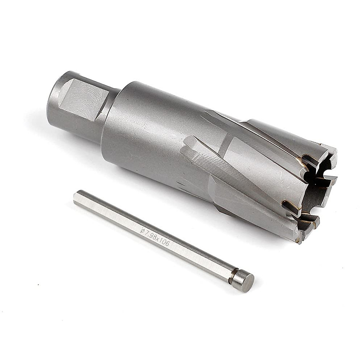 Annular Cutter Carbide JESTUOUS 3/4 Inch Weldon Shank 2 Cutting Depth 1-1/4 Cutting Diameter TCT Two Flat Bit for Drill Press with Pilot Pin