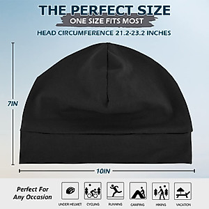Headshion Cotton Skull Caps for Men Women,4-Pack Lightweight Beanie Sleep Hats Breathable Helmet Liner