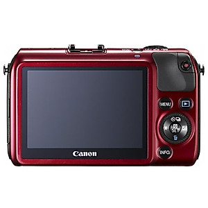 Canon EOS-M Mirrorless Digital Camera With EF-M 18-55MM, 22Mm STM Lenses with 90EX Flash with Mount Adapter EF-EOS M (Red) - International Version (No Warranty)