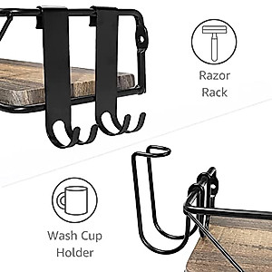 QEEIG Farmhouse Floating Shelves + Bathroom Shelves Bundle (Contains 2 Items)