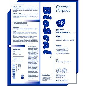 Clear BioSeal Waterproof Caulk & Sealant 100% RTV Silicone Sealant, 10oz Cartridge, Low Odor & Won't Yellow Silicone Clear, (Pack of 10)