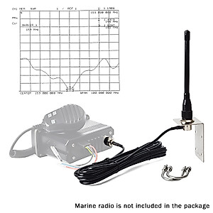 TWAYRDIO VHF Marine Antenna 156-163 MHz 50W 6.5in Stubby Antenna W/16.4ft SO239 to PL259 Connector RG58 Coaxial Cable and L-shape Mounting Bracket for Boat Pontoon Sailboat Yacht Marine Radios