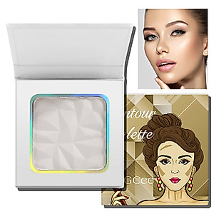 Matte White Highlight Contour Palette Bright,Mini Professional Matte Contouring Makeup Pallet for Face,Long Lasting Smooth Powder for Face,Convenient,Cruelty-Free & Vegan