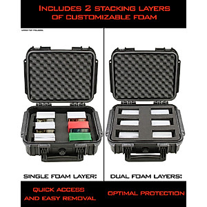 CASEMATIX Waterproof Trading Card Case for 1000+ Cards - Hard Shell Trading Card Box with Customizable Foam Compatible with Magic The Gathering, Cards Against Humanity, PSA Sports Cards & More