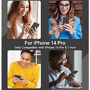 Ktele Compatible with iPhone 14 Pro Case, Silicone Upgraded [Camera Protection] [Soft Microfiber Lining] Full Covered Slim Gel Rubber Case iPhone 14 Pro 6.1 inch -Black