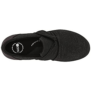 BZees Womens Glimmer Slip-On Black Shimmer 10 W
